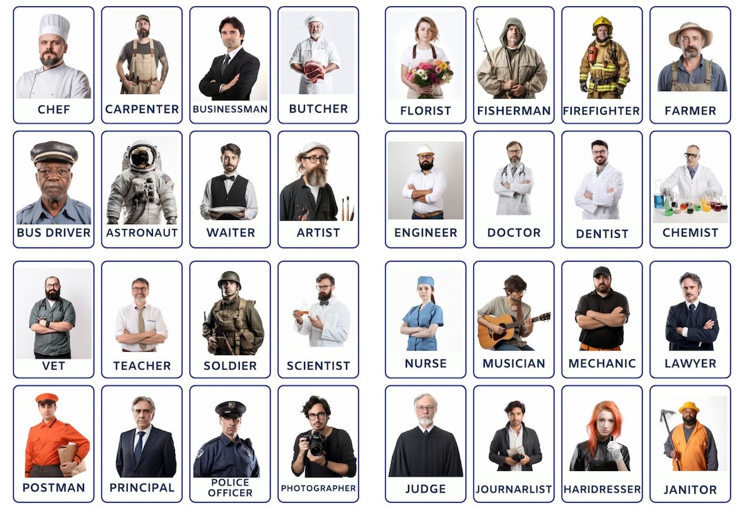 32 Professions Flashcards for Kids and Preschoolers, Discover ...