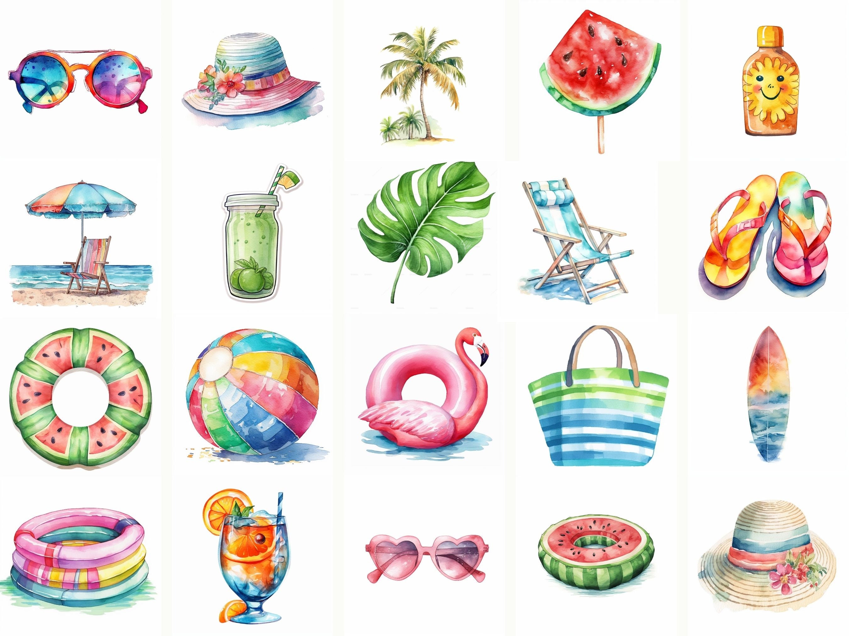 Summer Party Clipart, Pool Party Clipart, Beach Party Clipart, Summer ...