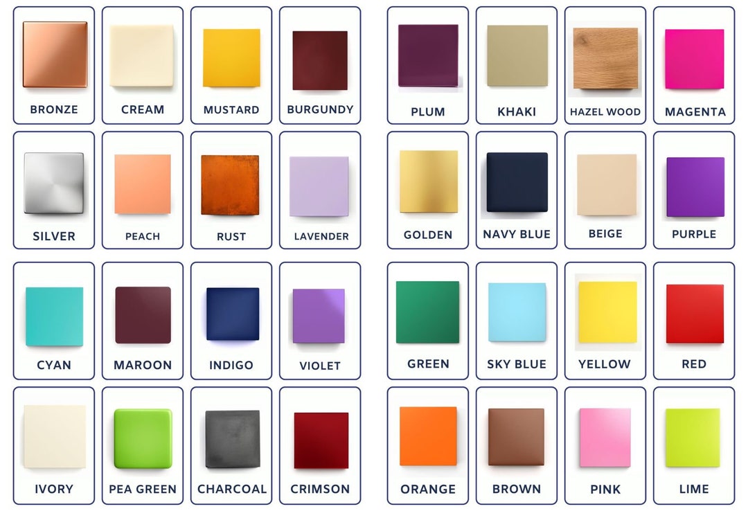 32 Colors Name Flashcards, Kids Printable, Nomenclature Cards, Toddler ...