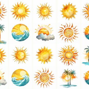 Warm Sun Clipart, Summer Clipart, Warm Sun Png Clipart, Hand Drawn ...