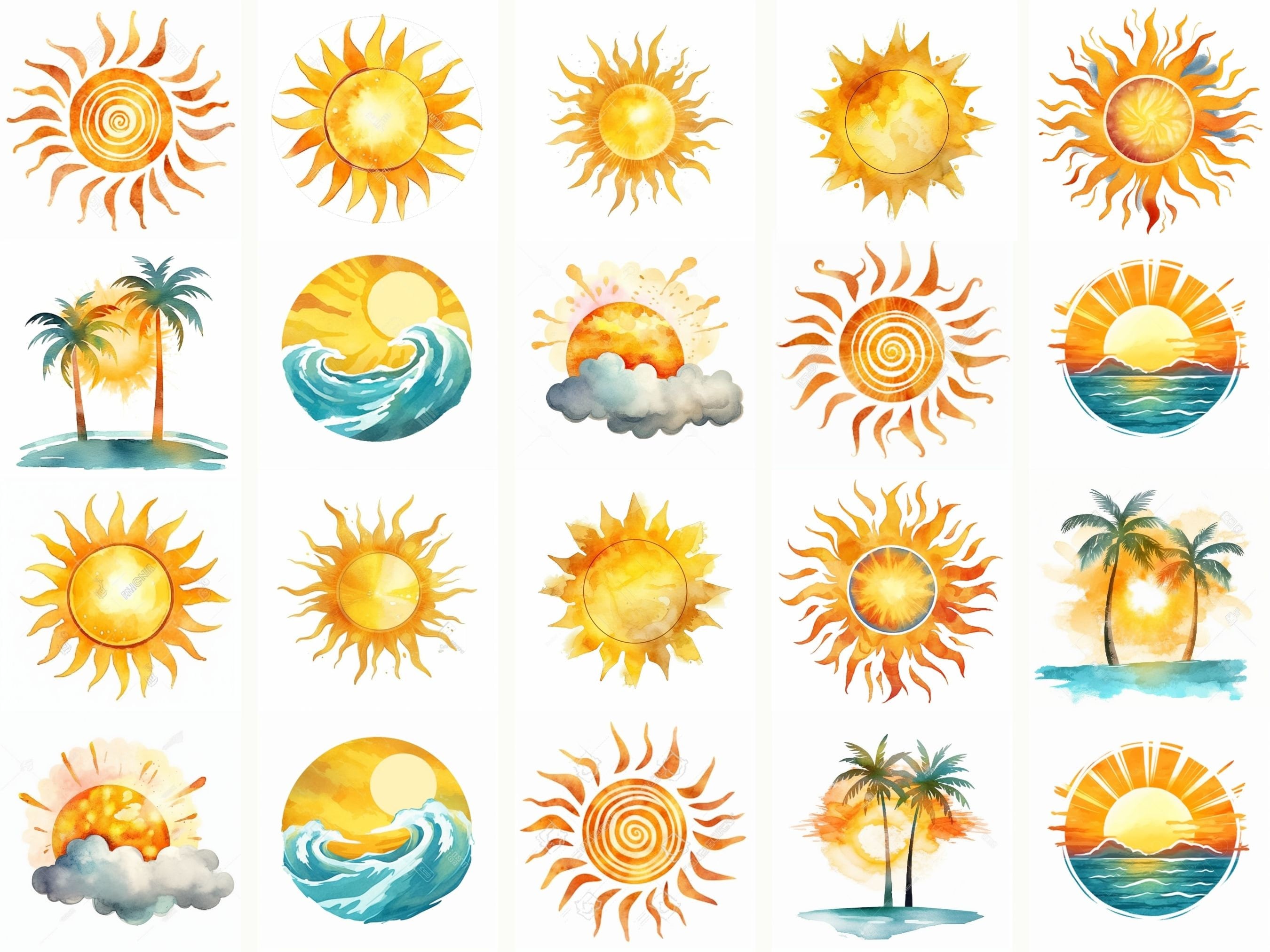 Warm Sun Clipart, Summer Clipart, Warm Sun Png Clipart, Hand Drawn ...