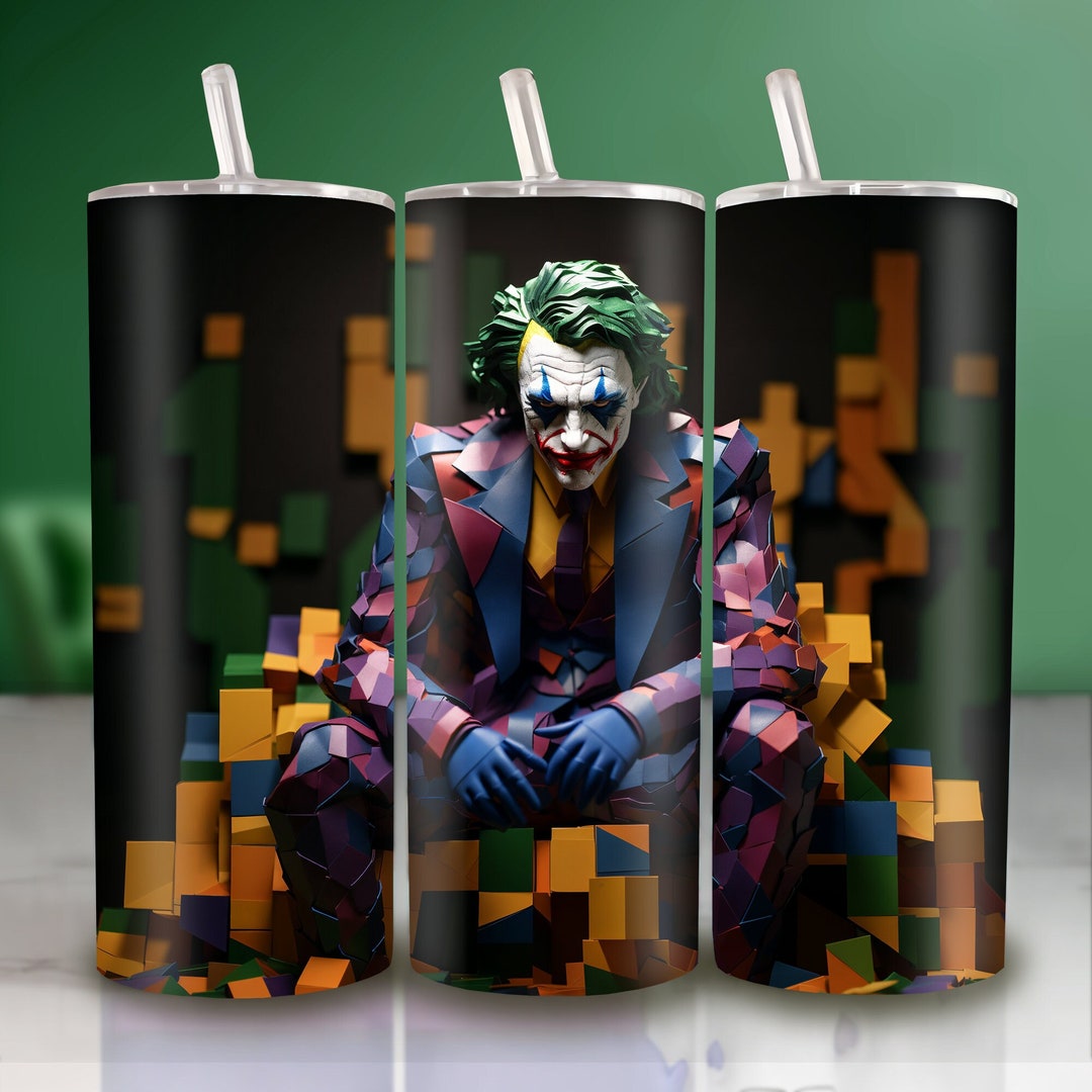 3D Clown/joker Wrap, 20oz Skinny Tumbler Sublimation Design, Digital ...