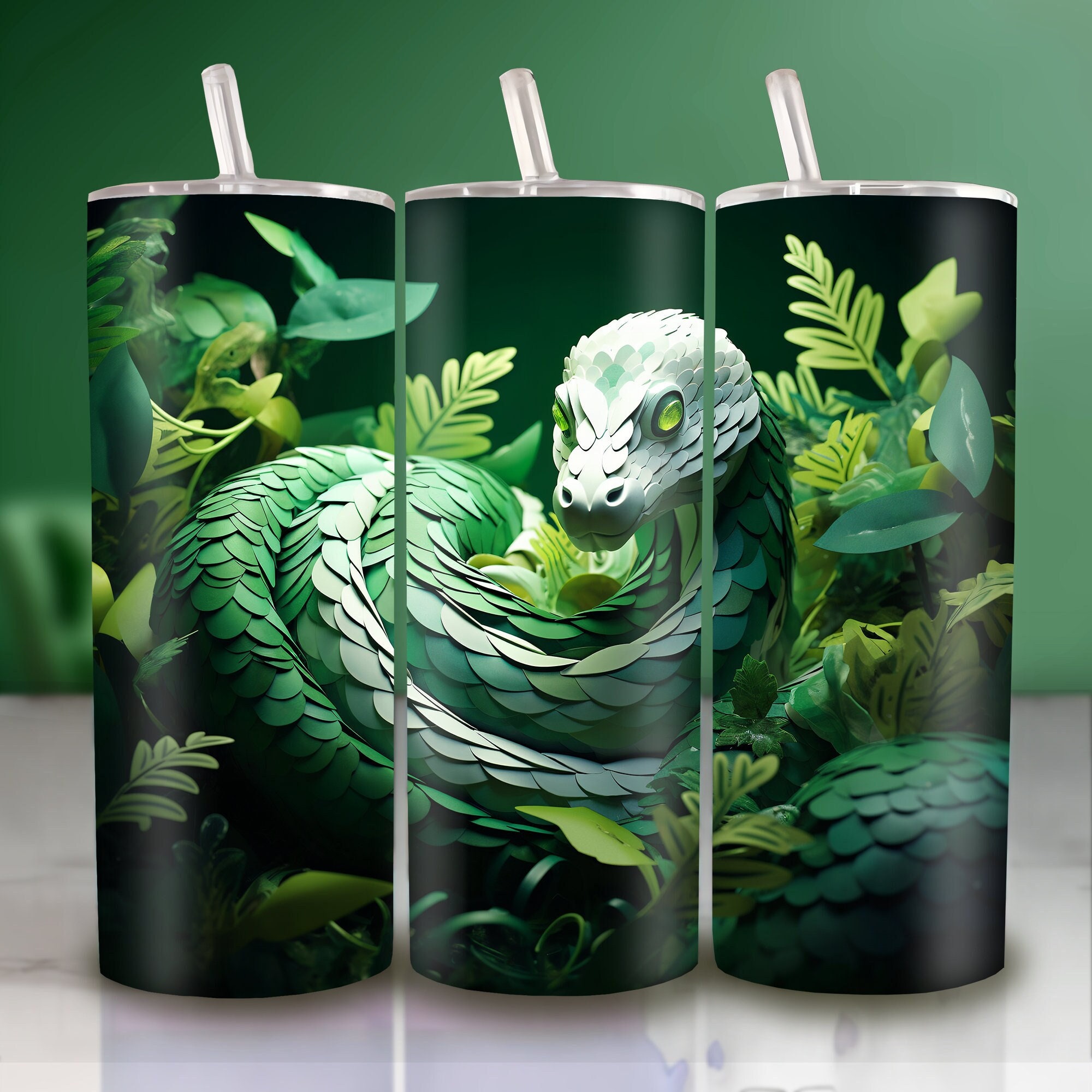 3D Snakes Tumbler Wrap 20oz Skinny Tumbler Sublimation - Etsy