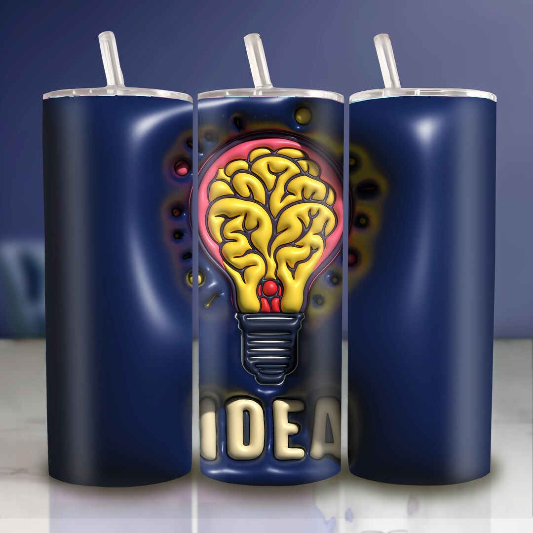 3D Idea Bulb Tumbler Wrap 20oz Skinny Tumbler Sublimation - Etsy