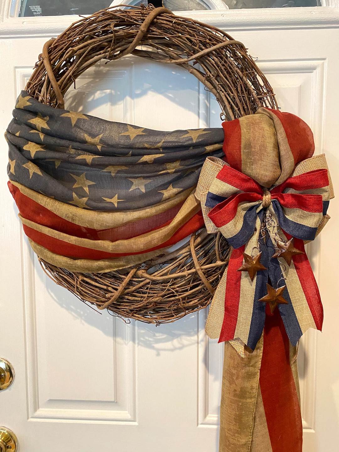 Patriotic Wreath, Americana Wreath, Patriotic Decor, Memorial Day ...