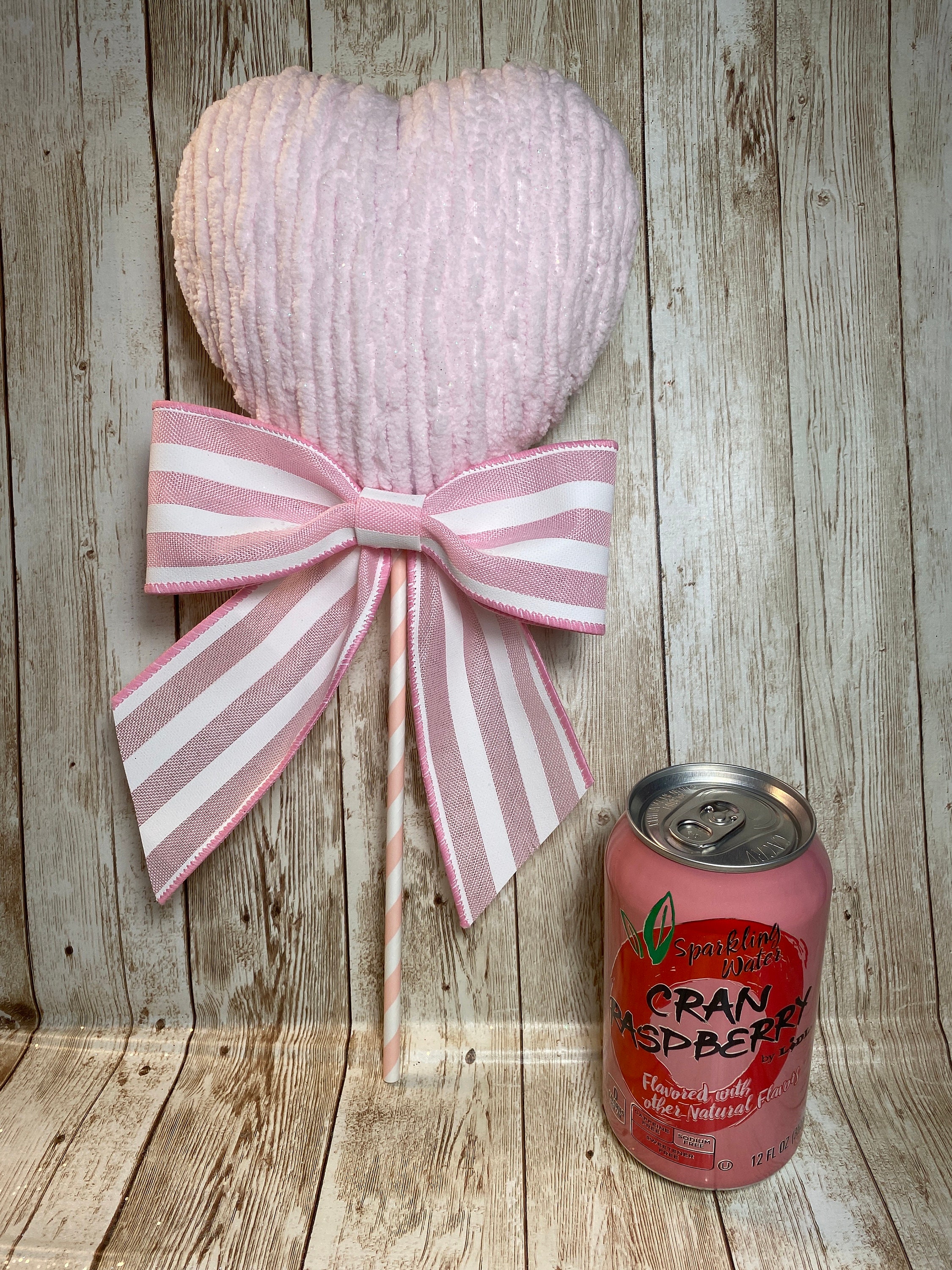 Large Pink Heart Fake Lollipop, Valentines Fake Candy, Pink Christmas ...