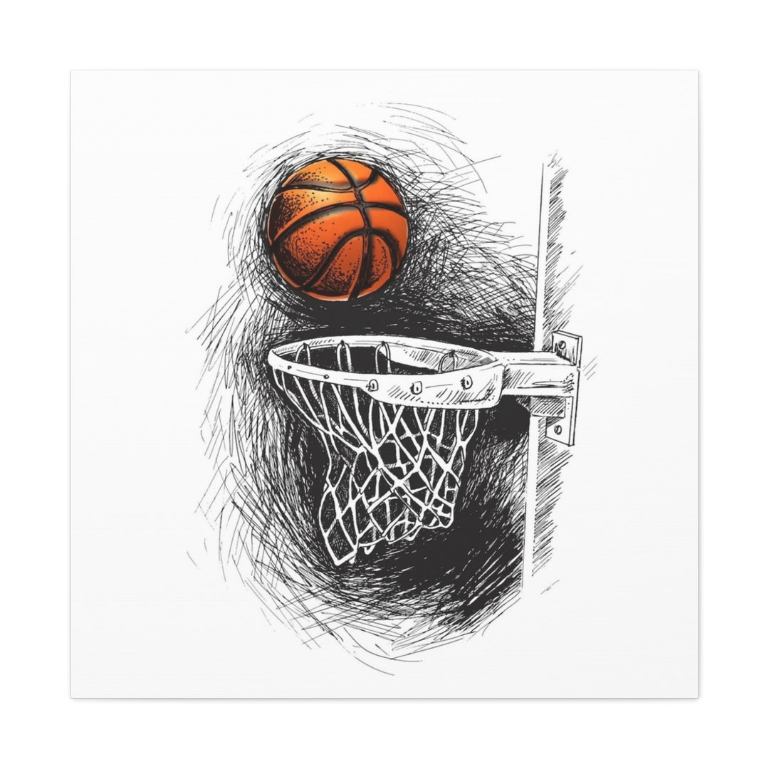 Basketball Score Painting White Canvas Sports Highly - Etsy