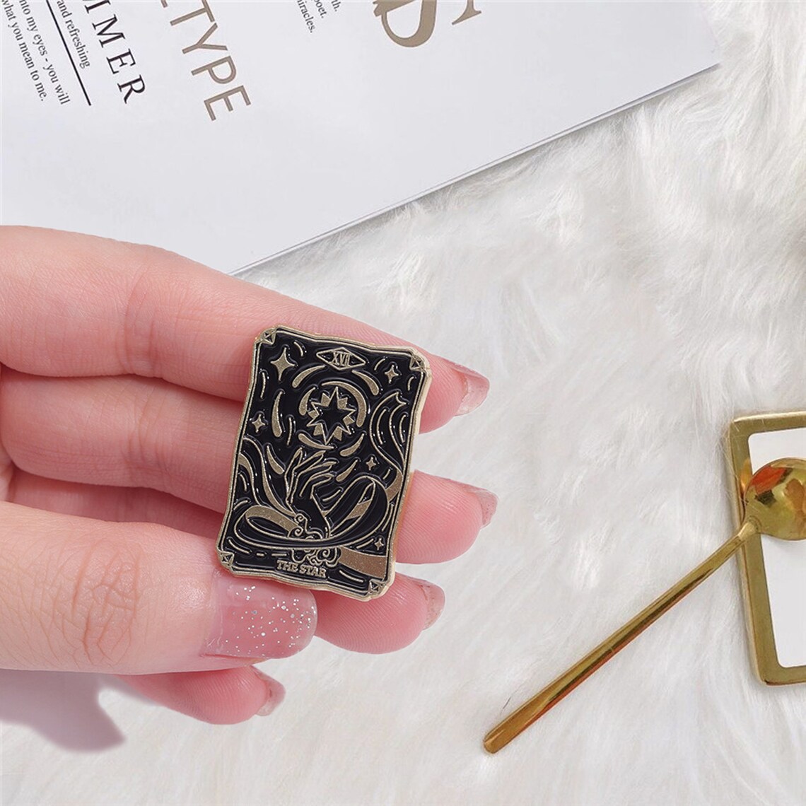 Retro Tarot Card Brooch,metal Brooch,metal,enamel Pin,brooch,badge ...