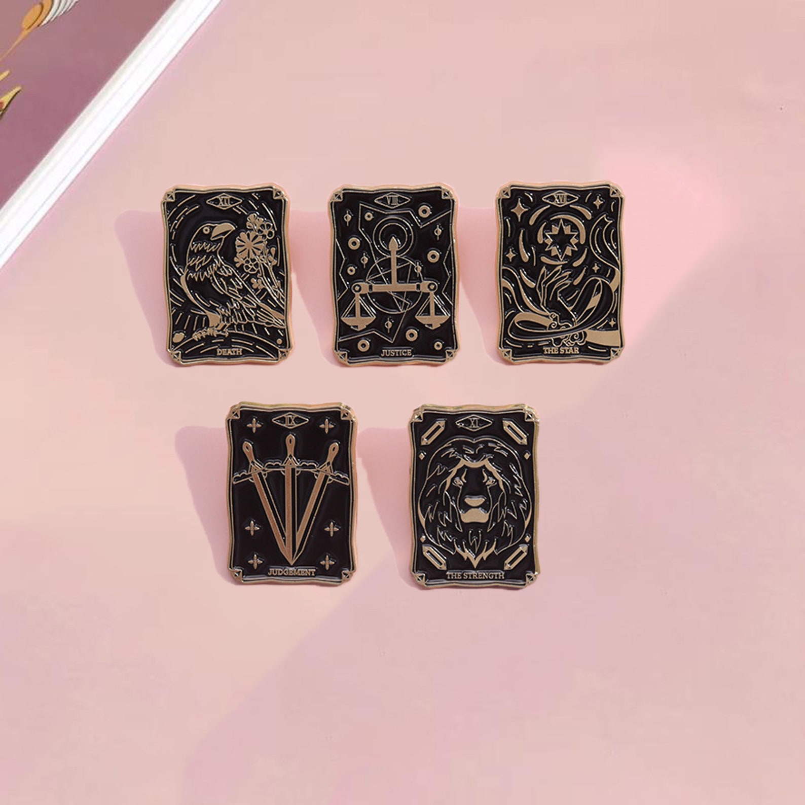 Retro Tarot Card Brooch,metal Brooch,metal,enamel Pin,brooch,badge ...