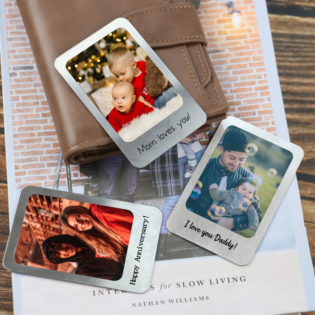 Metal Personalized Photo Wallet Card Metal Keepsake Gift for - Etsy