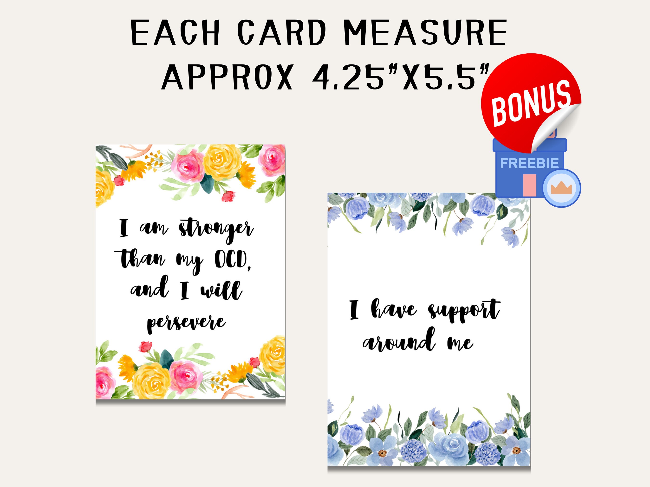 OCD Affirmation Card Printable Therapy Flashcards Anxiety Resources ...