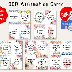 OCD Affirmation Card Printable Therapy Flashcards Anxiety Resources ...