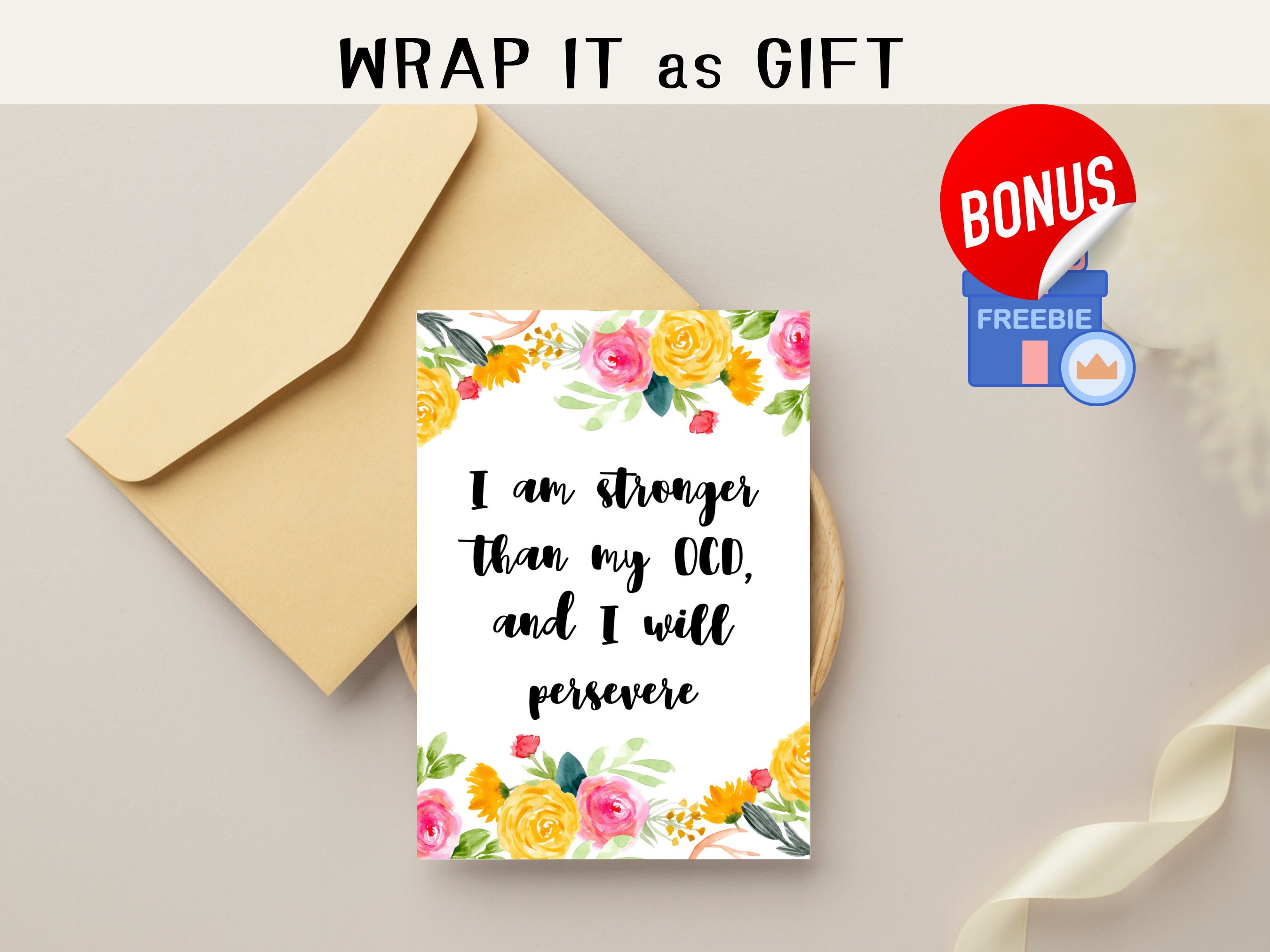 OCD Affirmation Card Printable Therapy Flashcards Anxiety Resources ...