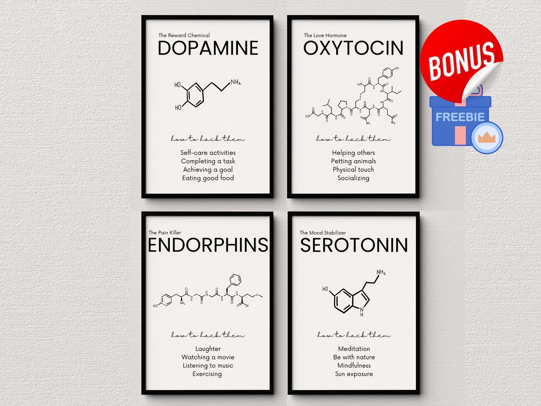 Dopamine Serotonin Endorphins Happiness Chemicals Printable Wall Art ...