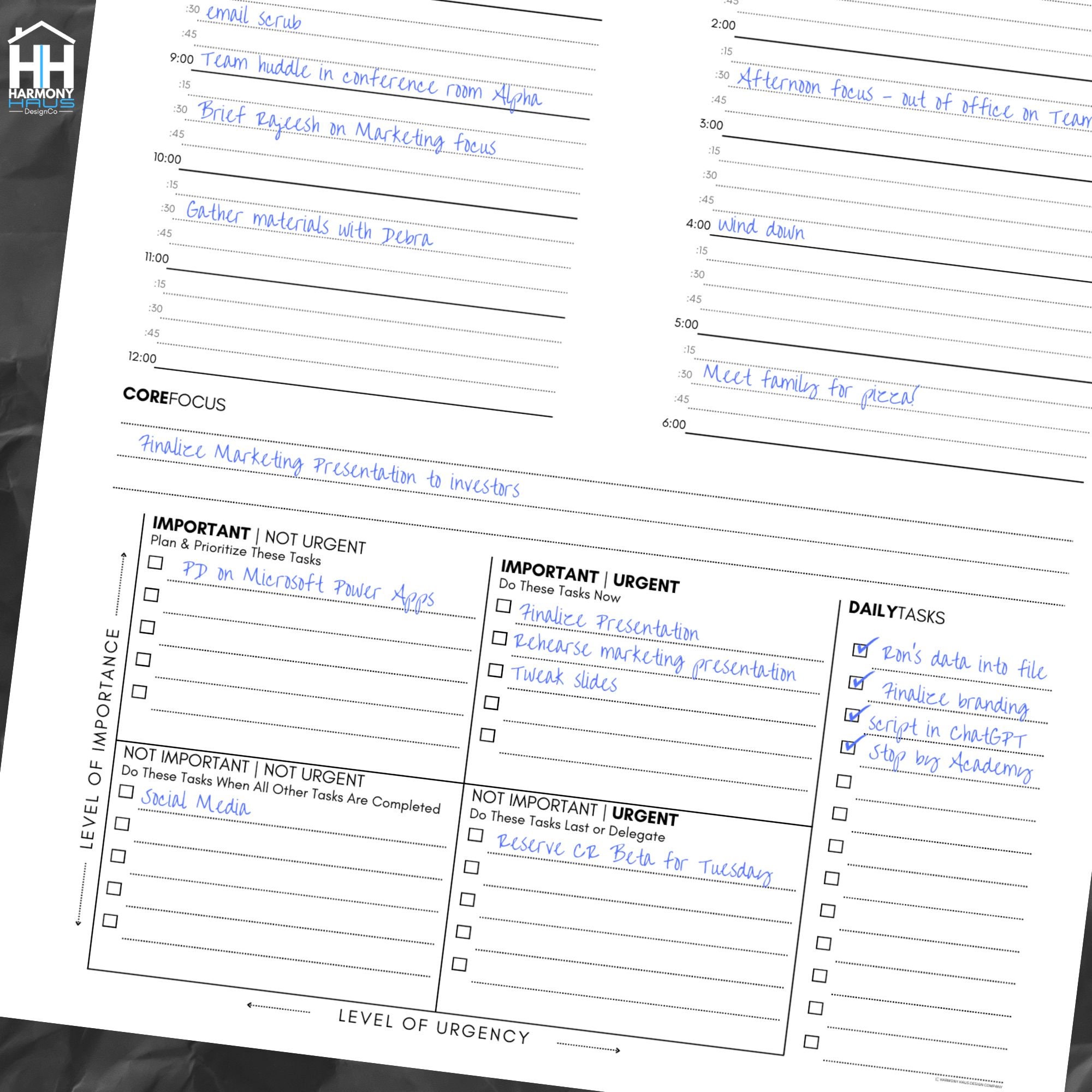 Decision Matrix Agenda, Task List, ADHD Planner, Daily Productivity ...
