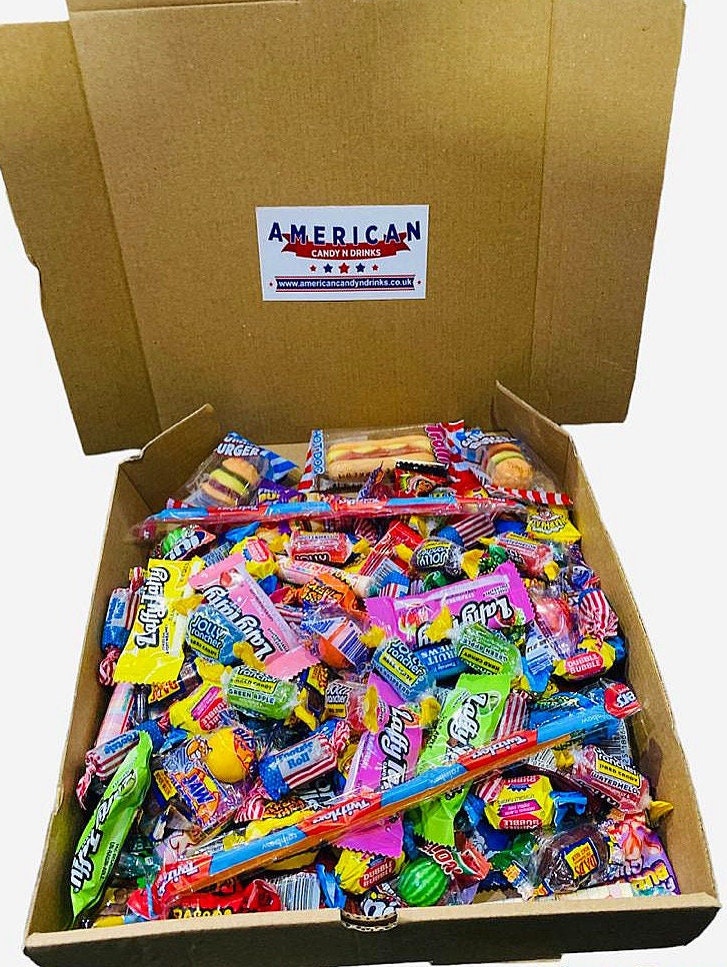 American Sweet Box Candy Hamper 50 Piece Large Gift Mix USA Candies ...