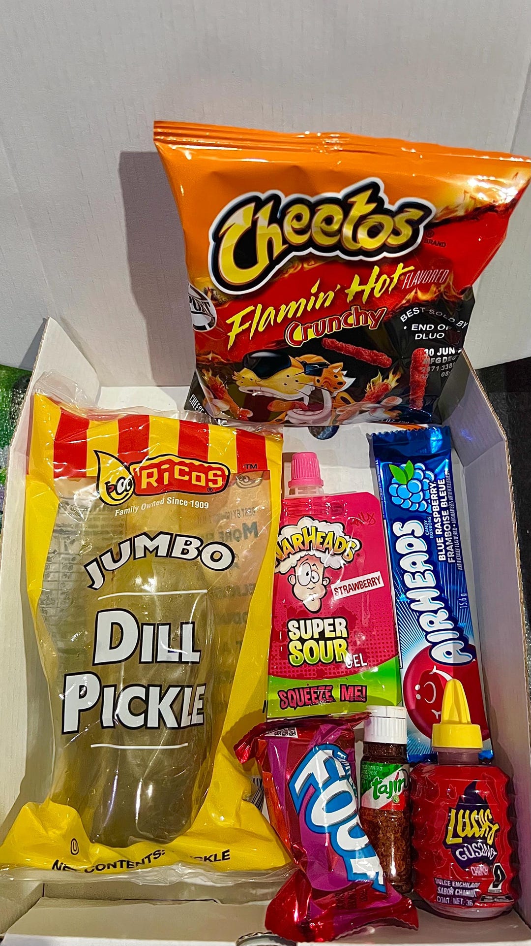 Ricos Jumbo Dill Pickle Kit Lucas Gusano, Fruit Roll Up, Warheads RARE ...