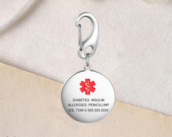 Backpack Medical Alert, Medical Alert Purse Tag, Medical Information ...
