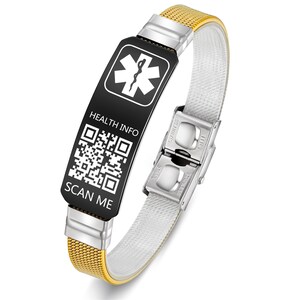 Personalize Medical QR Code Bracelet,custom Health Information and ...