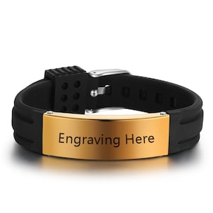 Customized Silicone Medical Alert Bracelet,engraved Medical Information ...