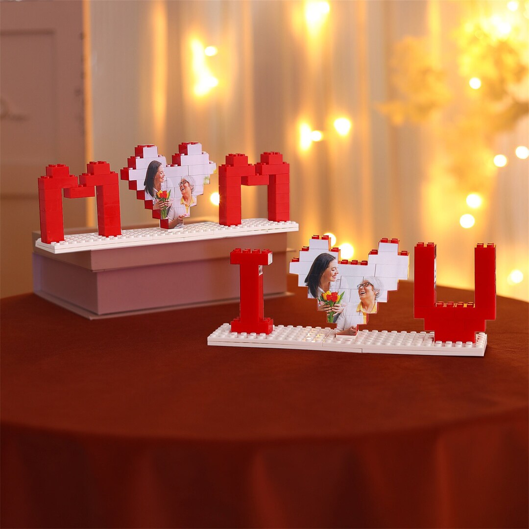 Personalized Building Blocks Puzzle, Custom Photo Puzzle, I Love You ...