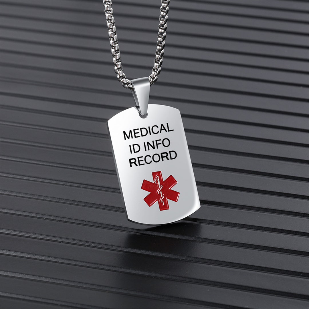 Personalized Medical Alert Necklace - Customizable Medical Information ...