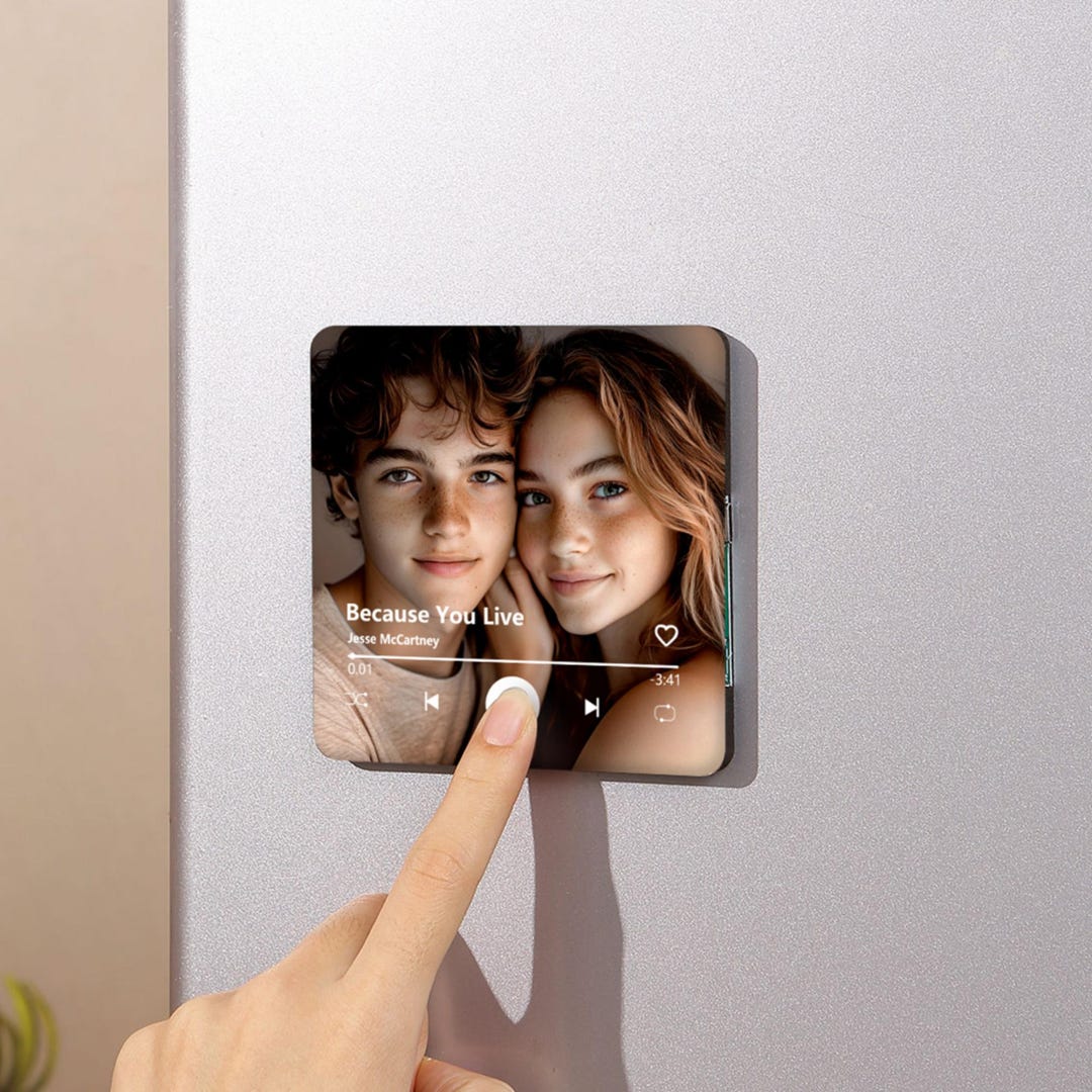 Personalized Music Fridge Magnet,custom Photos & Music Refrigerator ...