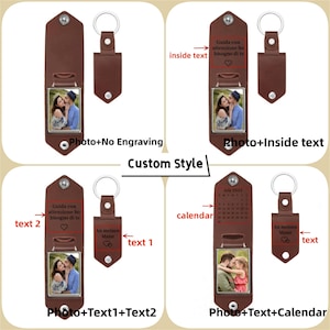 Personalized Mens Leather Keychain With Photo, Custom Picture Keychain ...