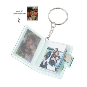 Customized 20 Photos Mini Album Keychain, Photo Scrapbook Keyring ...