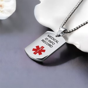Personalized Medical Alert Necklace - Customizable Medical Information ...