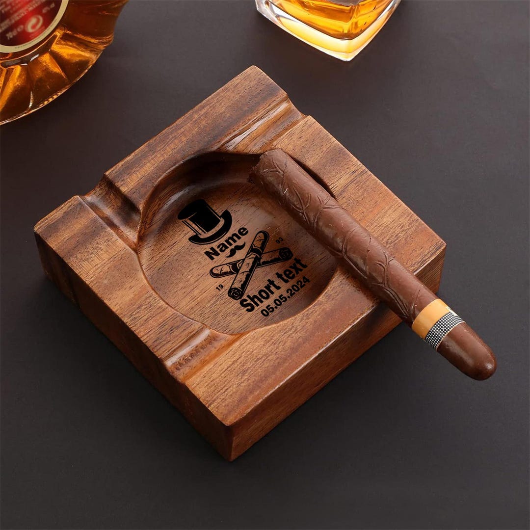 Personalized Cigar Ashtray,custom Pattern&name Ashtray,cigar Accessory ...