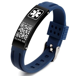 QR Code Medical Alert ID Bracelet,7 Colors Available,customized for ...