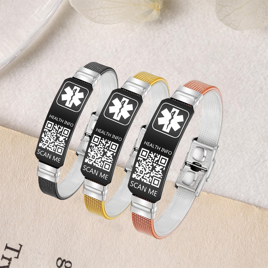 Personalize Medical QR Code Bracelet,custom Health Information and ...