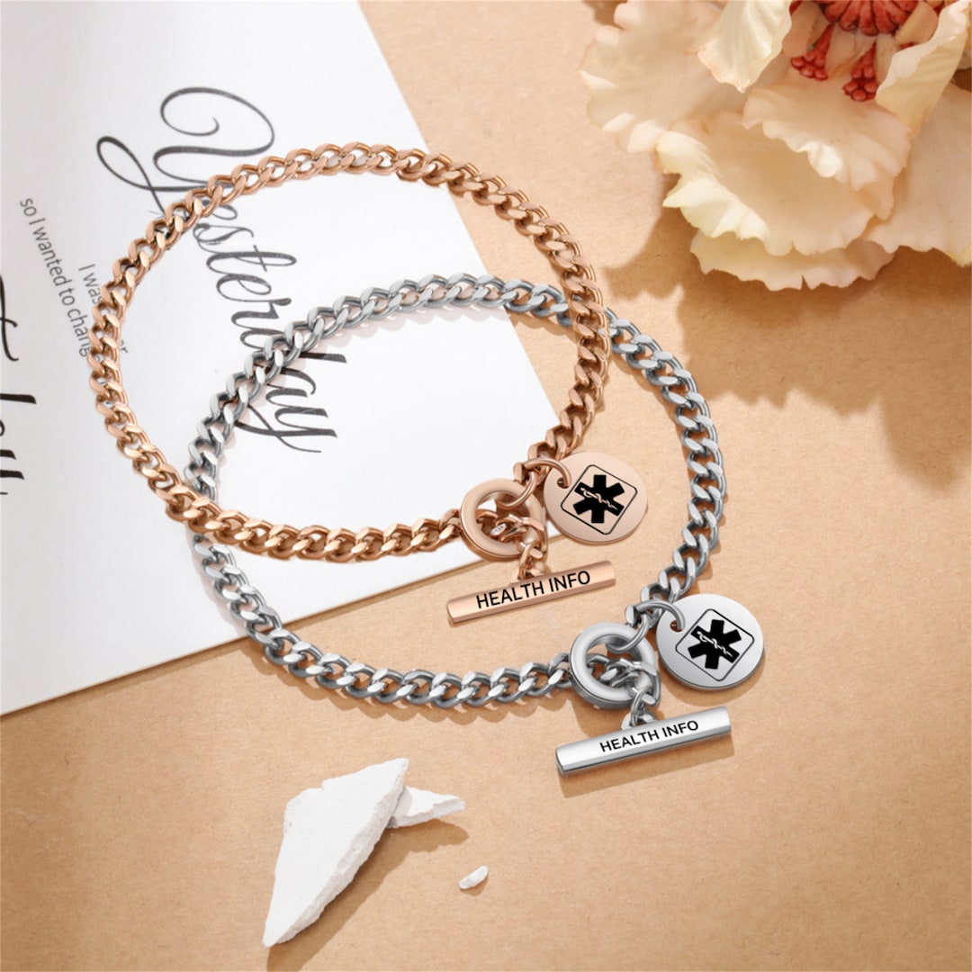Personalized QR Code Medical Bracelet for Men and Women,emergency Alarm ...