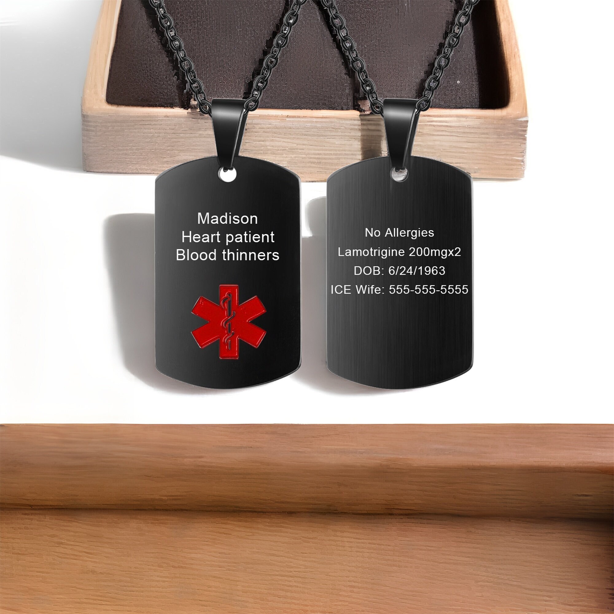 Customized Medical Alert Necklacepersonalized Medical - Etsy