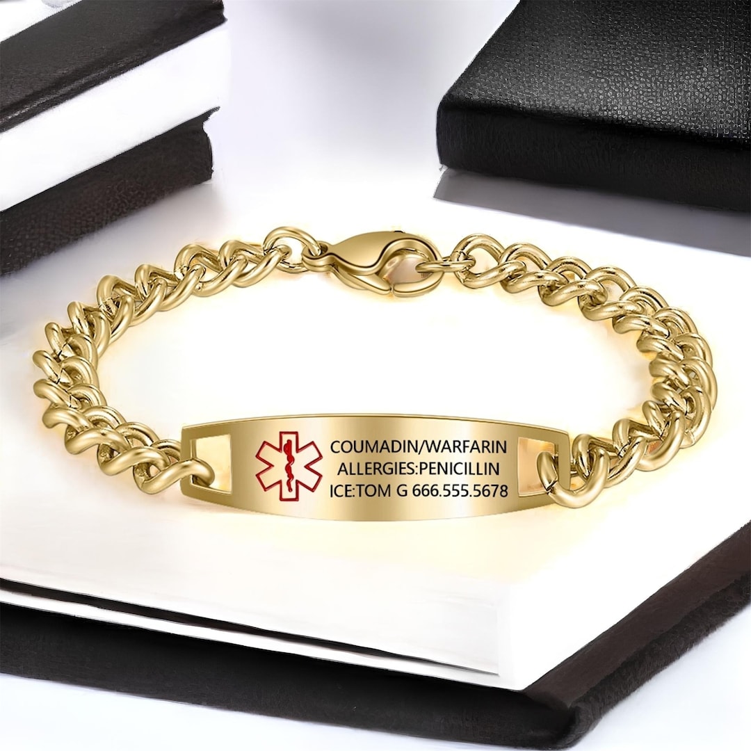 Personalized Medical Alert Bracelets,custom Alert ID Tag Bracelet ...