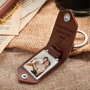 Personalized Mens Leather Keychain With Photo, Custom Picture Keychain ...