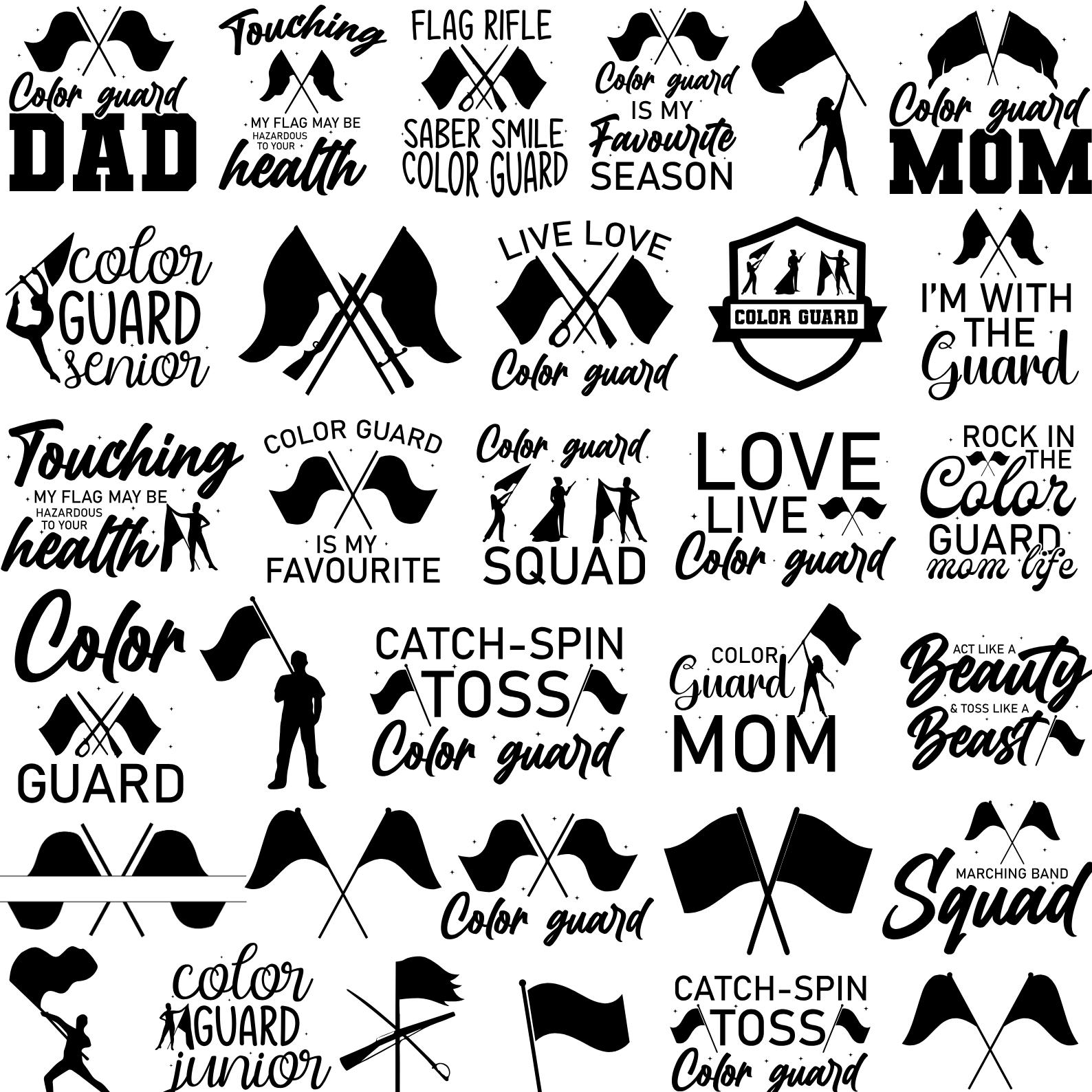 Color Guard Svg Bundle, Color Guard Flag, Color Guard Rifle, Color ...