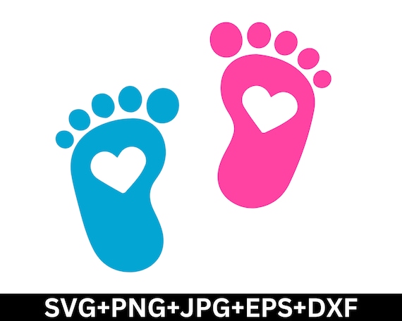 Blue Baby Feet Print
