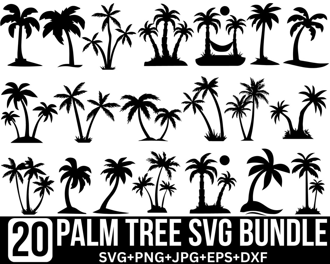 Palm Tree SVG Bundle, Tree Svg, Palm Tree Wall Art, Palm Tree PNG ...