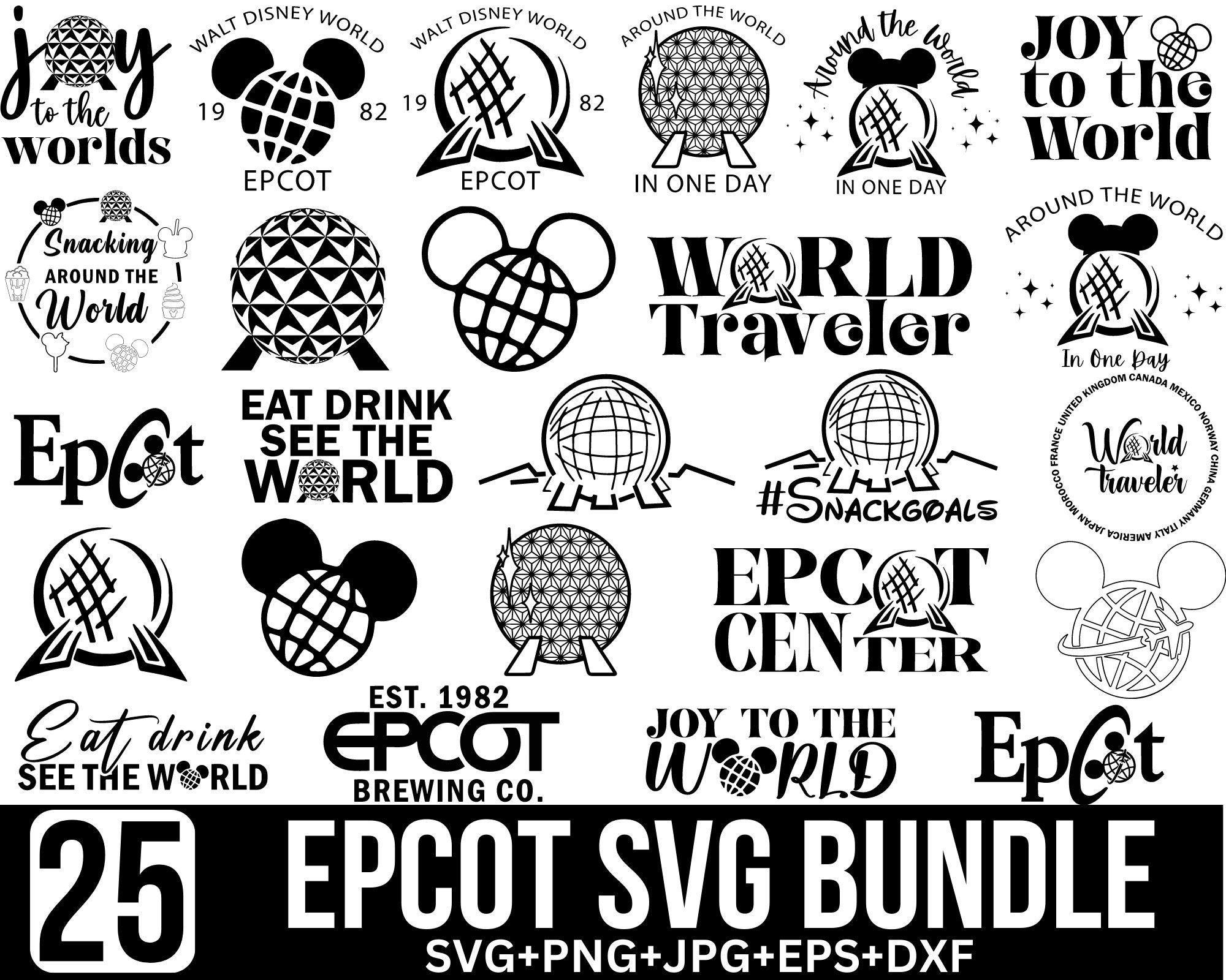 Epcot Svg Bundle World Traveler Svg Snacking Around the - Etsy