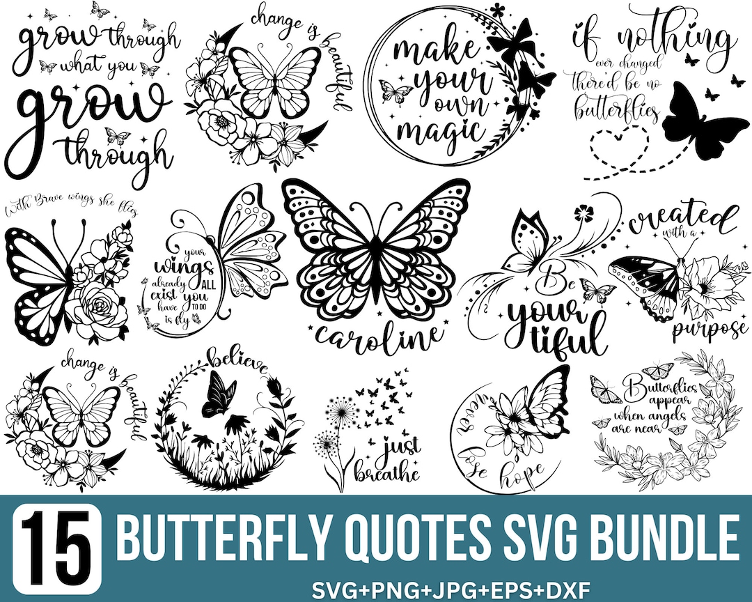 Butterfly Quotes Svg Bundle, Butterfly Svg, Butterfly Swarm Svg, Design ...
