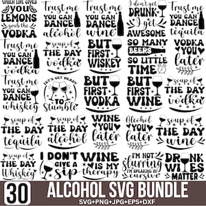 Alcohol Drinking Svg Bundle, Beer Svg Set, Wine Svg, Whiskey Svg, Beer ...