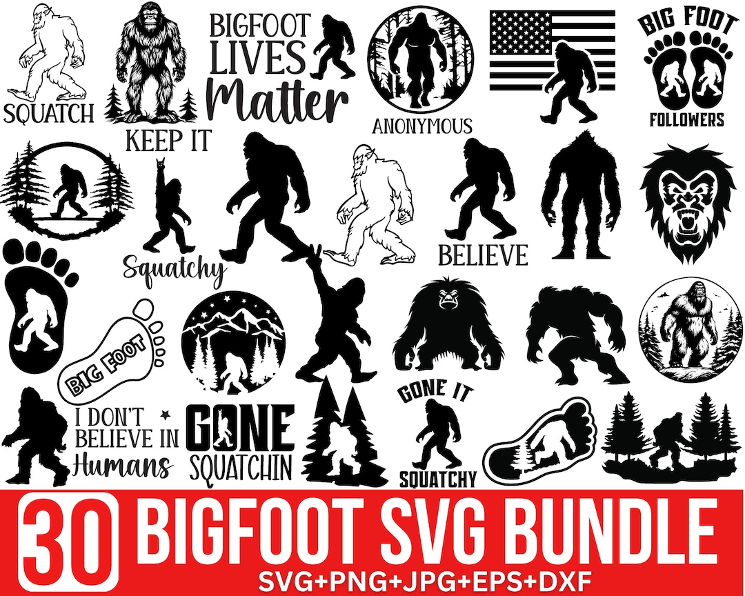 Buy Bigfoot Svg Bundle, Sasquatch Svg, Mountains Svg, Yeti Svg, Nature ...
