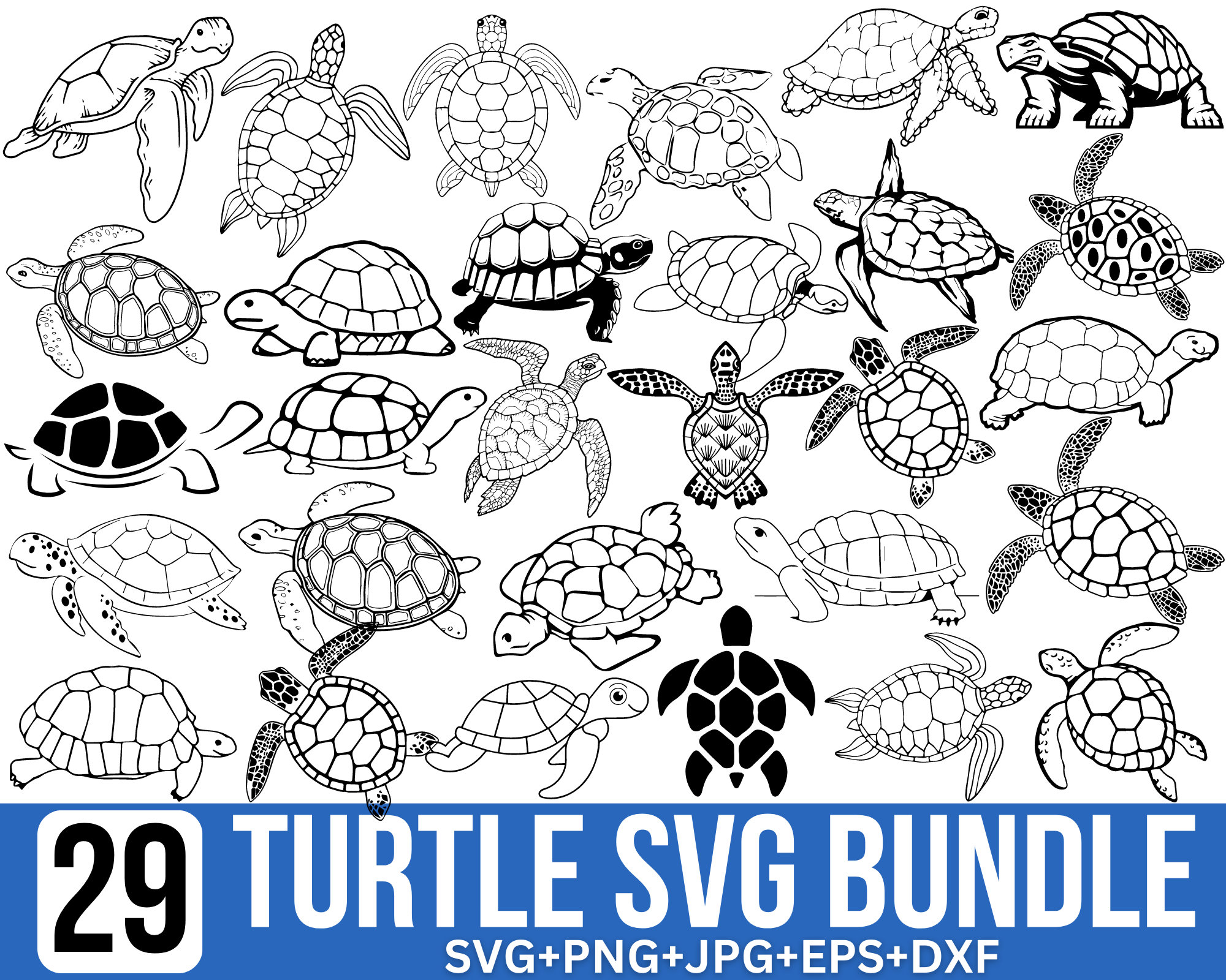 Turtle Svg Bundle, Turtle Outline Svg, Sea Turtle Cut File, Beach SVG ...