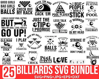 Billiards Svg Bundle, Billiards Svg, Billiard PNG, Snooker Clipart ...