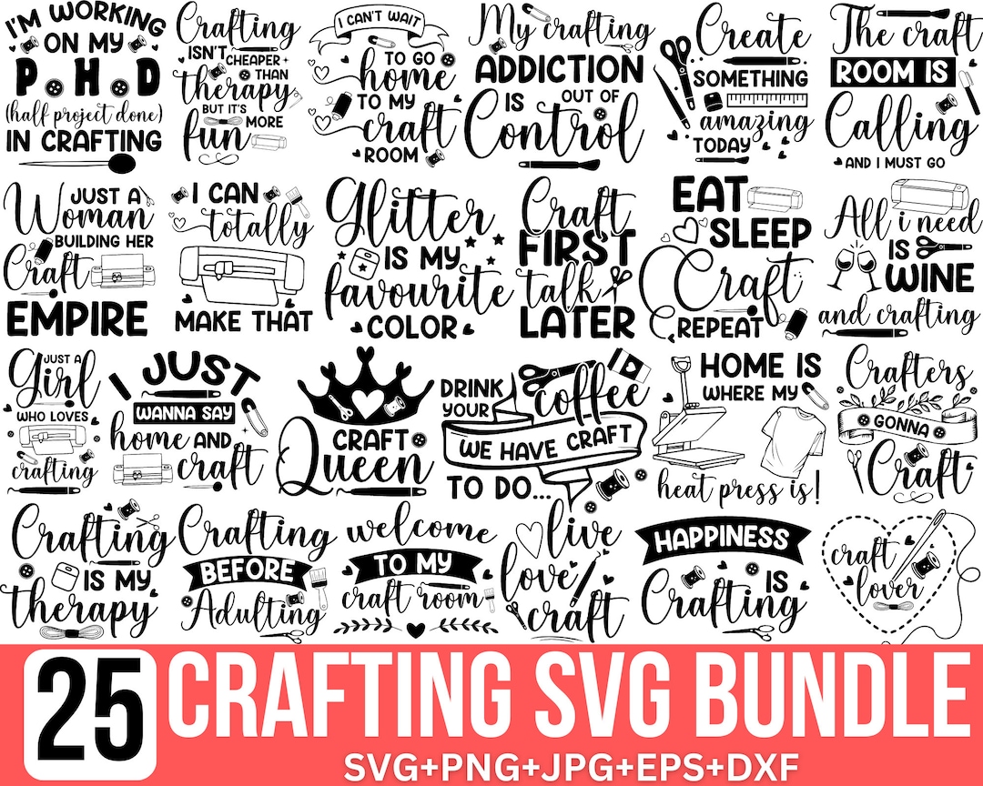 Crafting Quotes SVG Bundle: Funny Craft Room Designs (digital Download ...