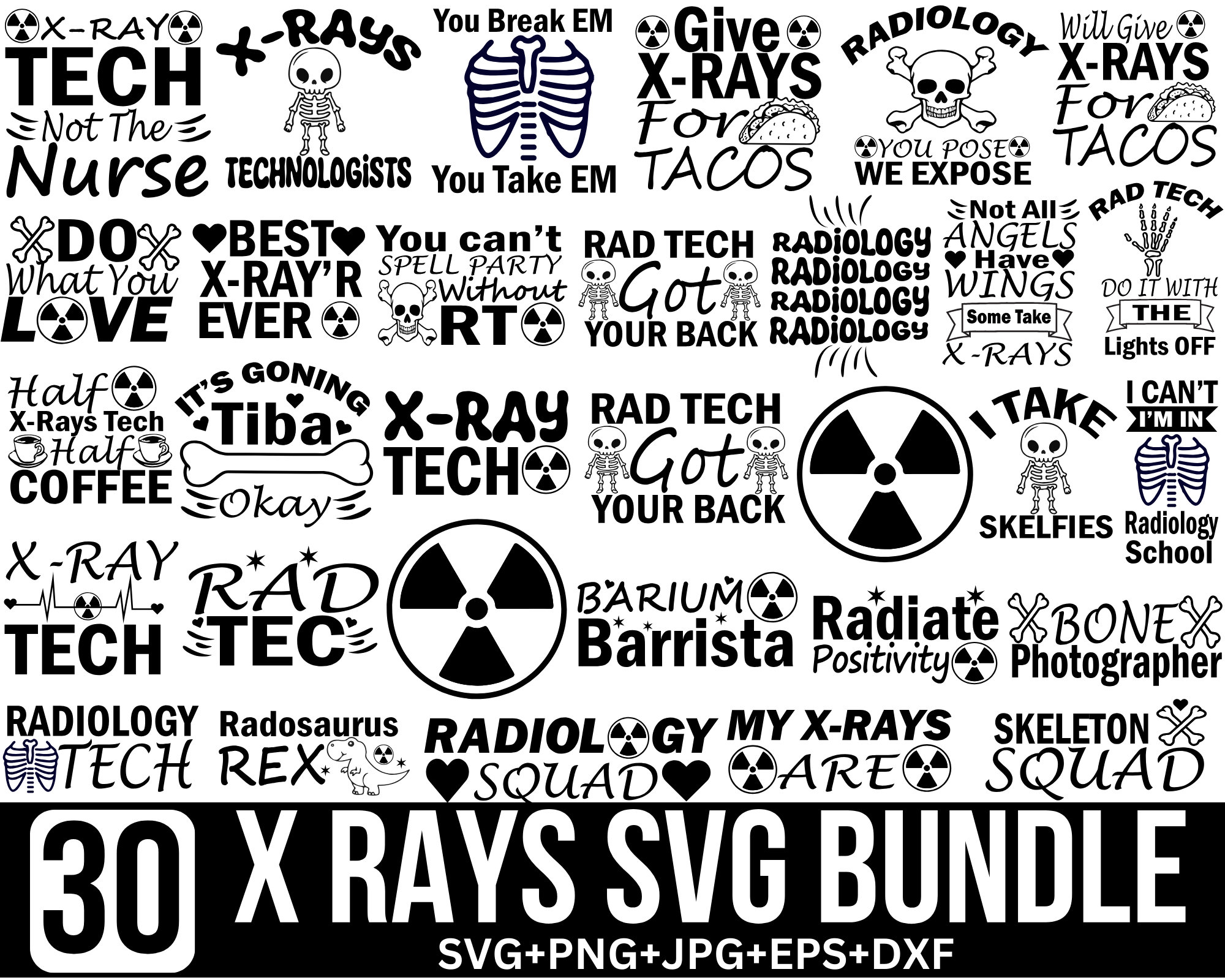 X-rays Svg Bundle, X Ray Technician Svg, Radiologist Svg, Tech Svg,tee ...
