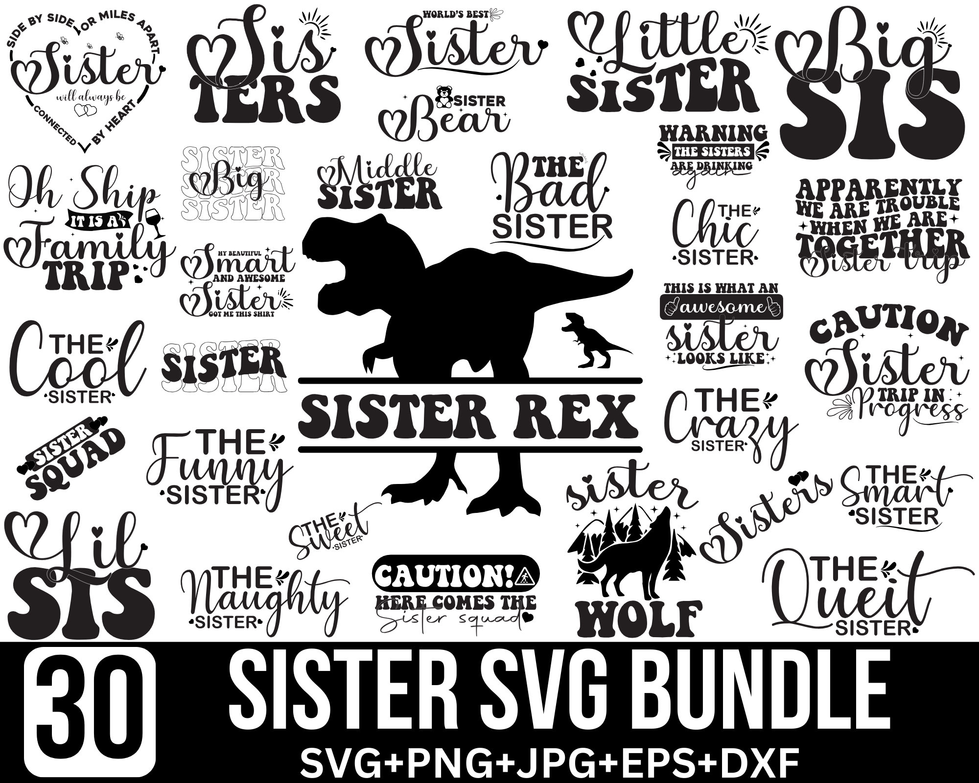 Sisters SVG Bundle Sister Quotes SVG Funny Sister SVG - Etsy