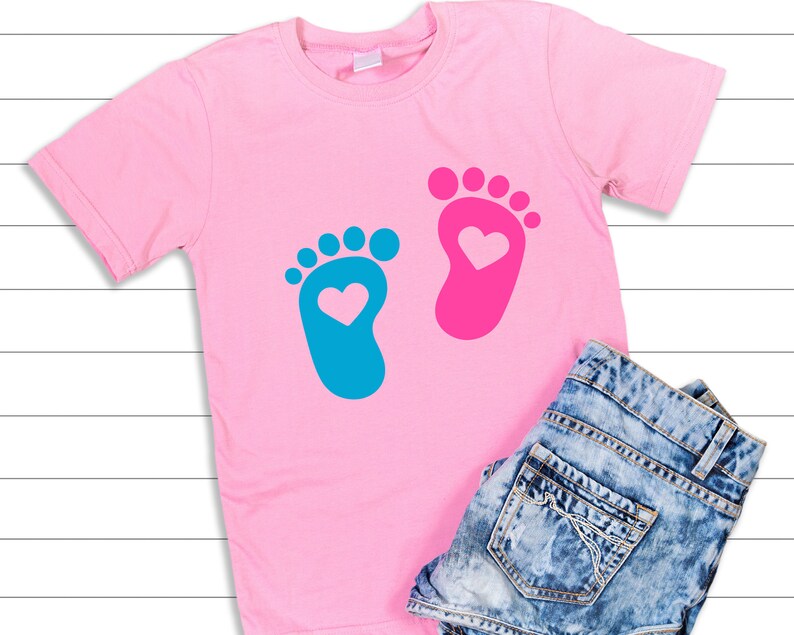 Baby Footprint SVG: Pink or Blue Feet, Monogram Cut File (digital ...